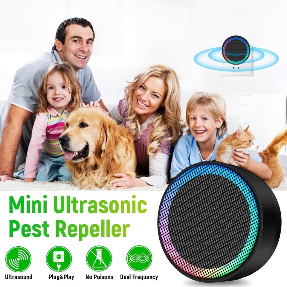 2X Ultrasonic Mouse Repeller Indoor Plug-In Mouse Preventer Device ...