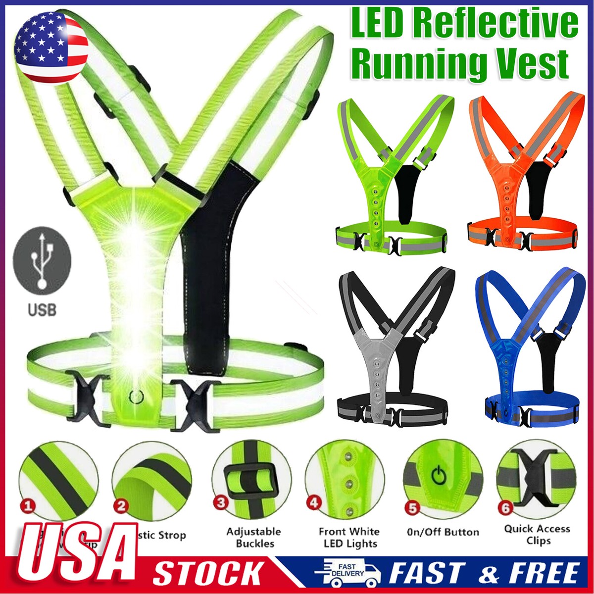 Lighted Traffic Safety Vest | Shelly Lighting