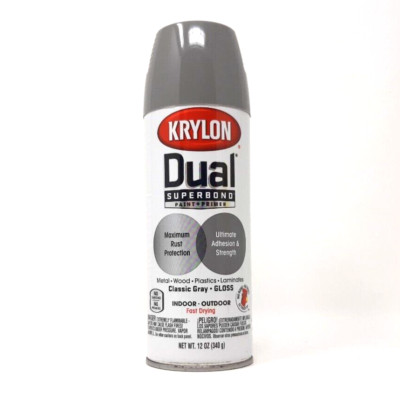Krylon Dual Superbond Paint w/Primer Classic Gray Gloss - 12 oz ...