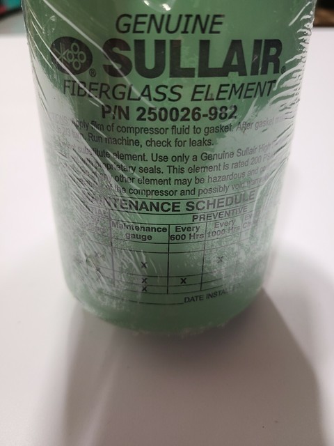 Sullair Part# 250026-982 Oil Filter Element 2 Pcs for sale online | eBay