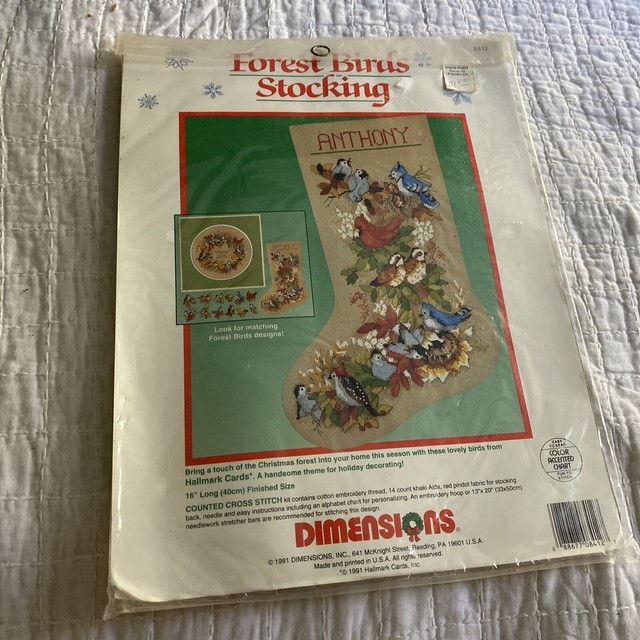 Dimensions Forest Birds Christmas Cross Stitch Stocking Kit 8412 for ...