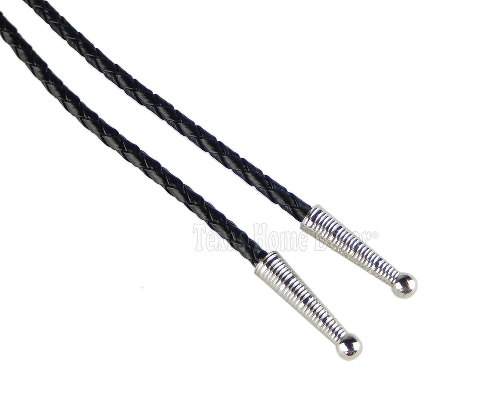 Turquoise Bolo Tie Adjustable 36" Cord USA Made Western German Silver ...