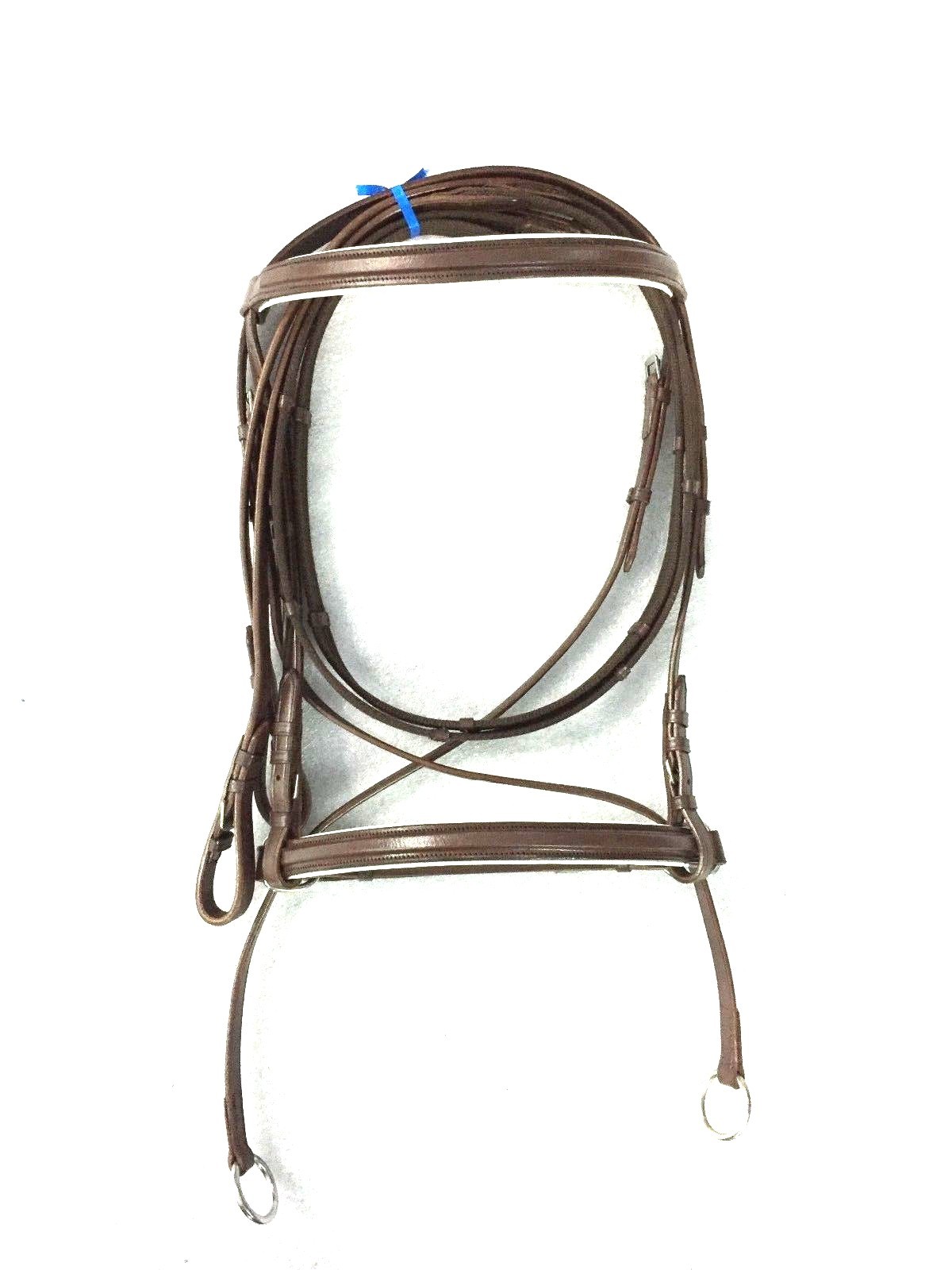 New Leather CrossOver Bitless Bridle Brown and White Full Size FREE ...