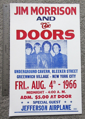 22x14 CARDBOARD POSTER PRINT THE DOORS CONCERT 1966 BLEEKER NYC ...
