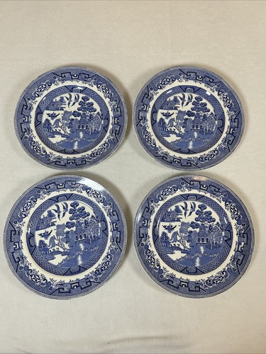 Blue Willow SET OF 4 PLATES W R Midwinter England Vintage 10" Plates | eBay