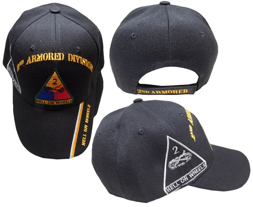 U.S. ARMY 2ND ARMORED DIVISION Hell on Wheels Shadow Black Embroidered ...