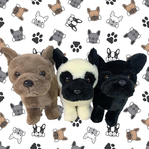 Black Bull Terrier Plush Toy Lifelike Stuffed Dog Doll For Children ...