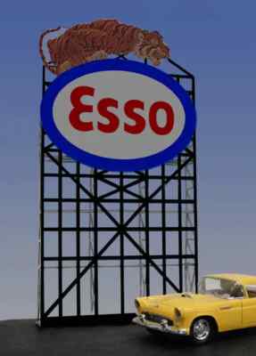 ESSO TIGER - ANIMATED NEON BILLBOARD SIGN HO Scale - PLUG-N-PLAY ...