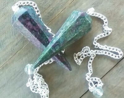 RUBY KYANITE PENDULUM, CRYSTAL DOWSING PENDULUM, KYANITE WITH RUBY ...