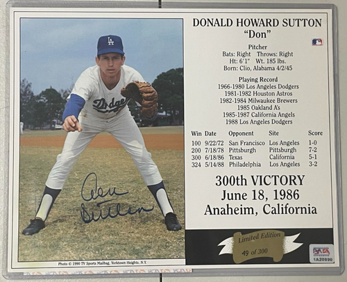 DONALD SUTTON AUTO AUTOGRAPH 8X10 PICTURE DODGERS WITH PSA COA | eBay