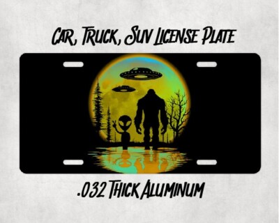 Sasquatch Bigfoot UFO Alien Cryptid aluminum License Plate | eBay