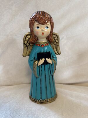 Vintage Caffco Japan Angel Turquoise Rhinestones Japan 9” Paper Mache ...