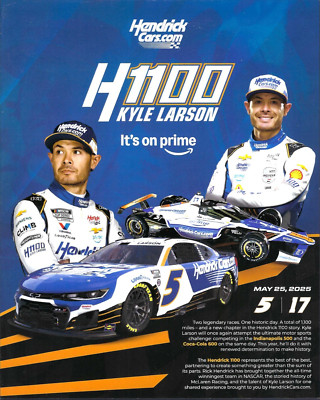 2025 KYLE LARSON "H1100 HENDRICK CARS.COM" DOUBLE DUTY INDY / CUP ...