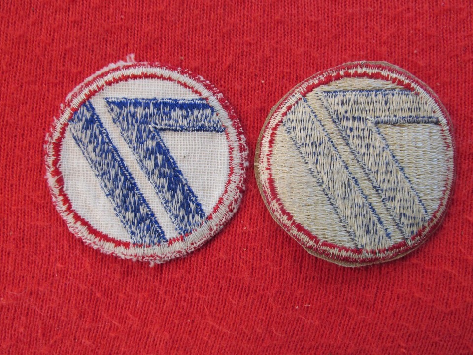 WW2 US Army Patch pair 71st Division White Twill Cloth and fully ...