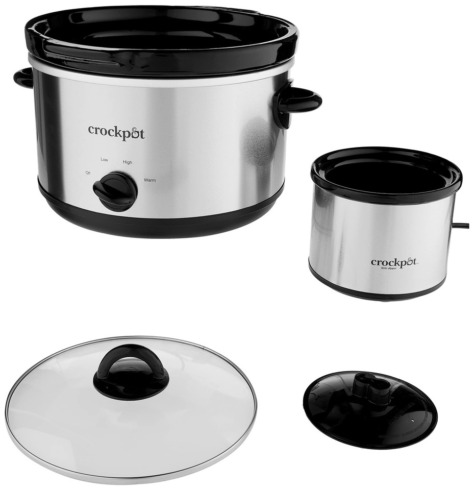 Crock-Pot 5-Quart Smudgeproof Round Manual Slow Cooker with Dipper ...