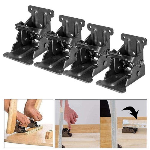 4x Folding Self Brackets Support with Screws Leg Fittings Angle Braces ...