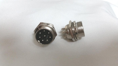 Pack of 2 - 8 Pin Chassis Socket Mic Microphone Plug Male Mobile ...