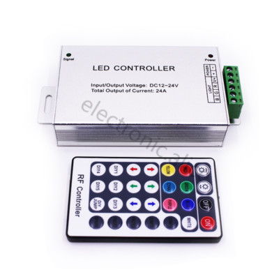12V-24V 24A 28keys RGB LED Controller with Wireless RF remote for RGB ...