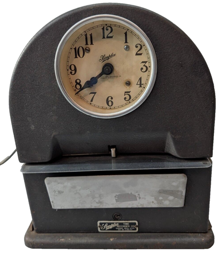 Simplex Time Stamp Clock Recorder Equipment Gardner, MA Antique Works ...