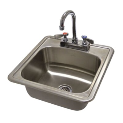 Advance Tabco DI-1-1515 Drop-In Bar Hand Sink With Deep Drawn Sink Bowl ...
