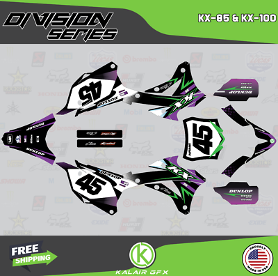 Graphics Kit for Kawasaki KX85 KX100 (2014-2021) KX 85 KX 100 Division ...