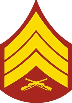 USMC E-5 SGT Sergeant (Gold) Decal - 2.81" Wide x 4.00" High Decal | eBay