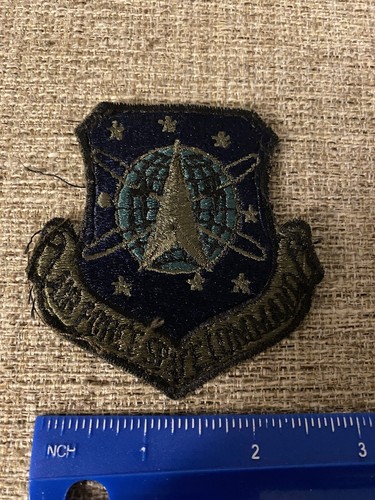 USAF AIR FORCE Patch SPACE COMMAND PETERSON AFB CO SUBDUED MILITARY INV3058 | eBay