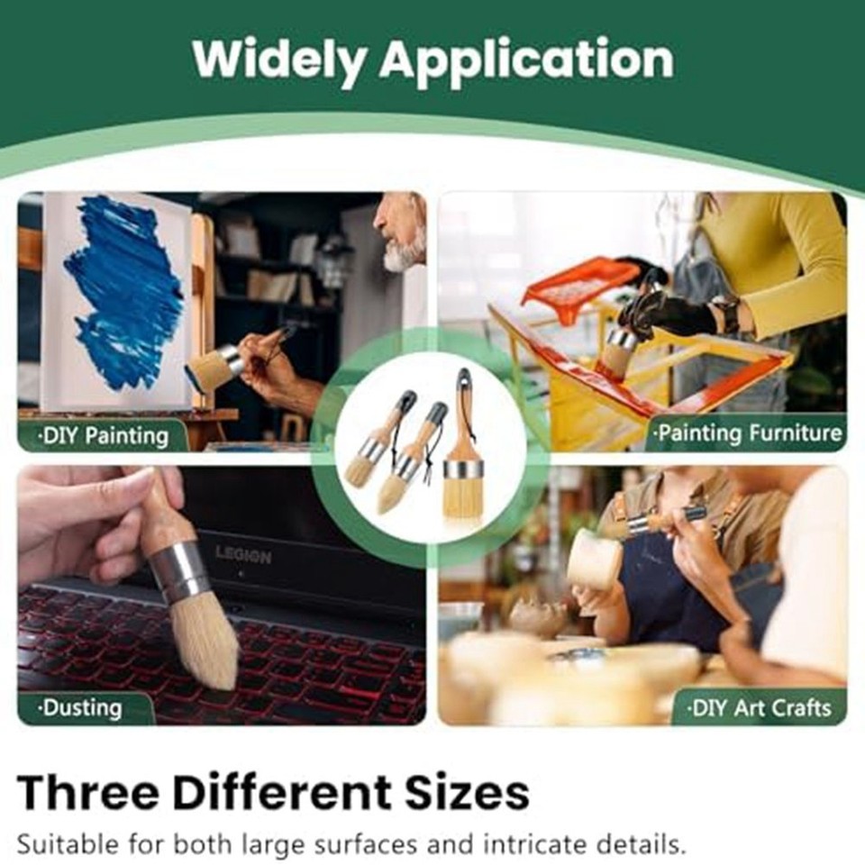 Chalk and Wax Paint Brush Set, Chalk Paint, Milk Paint for Furniture ...