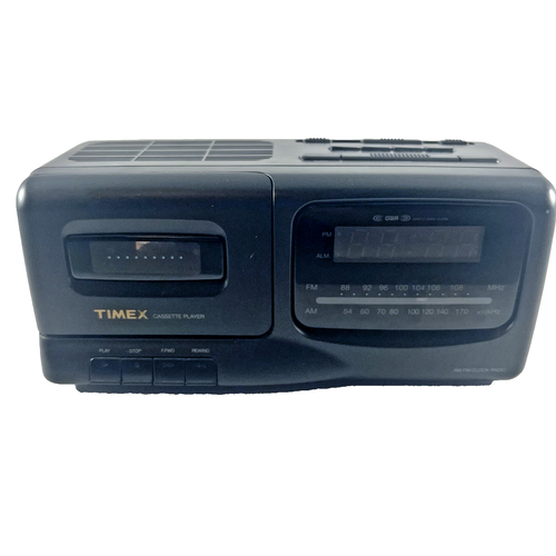 Timex T433 Vintage Dual Cassette Clock Radio AM/FM Stereo Alarm 80s 90s ...