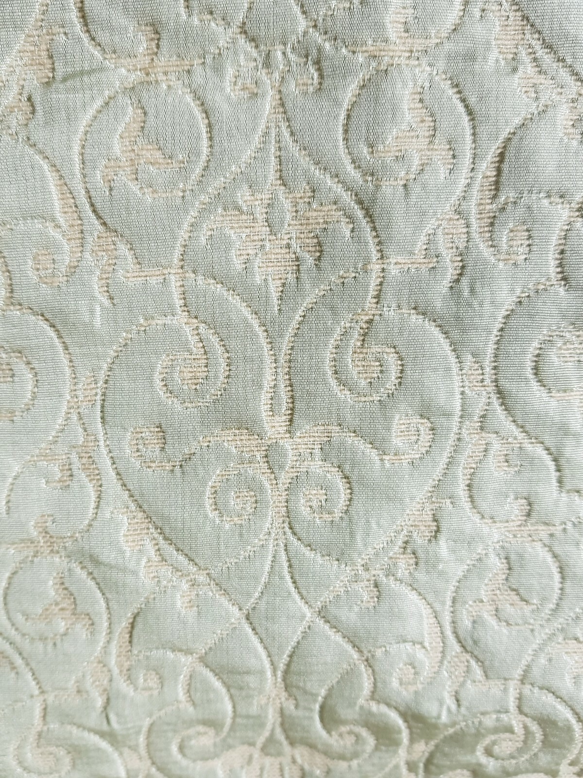 SCALAMANDRE SILK LIGHT GREEN LAMPAS UPHOLSTERY FABRIC REMNANT NEW | eBay