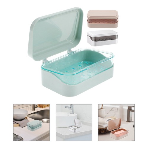 3pcs Soap Dish Container with Lid Soap Case Soap Storage Box Kitchen ...