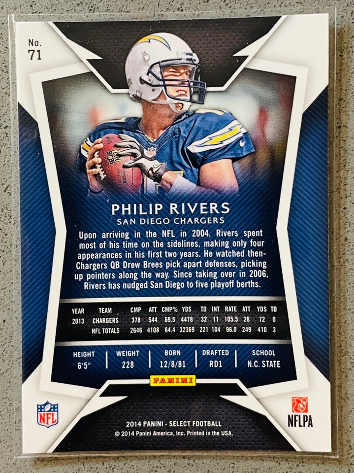 2014 Panini Select Football #71 Phillip Rivers Base Trading NFL Card ...