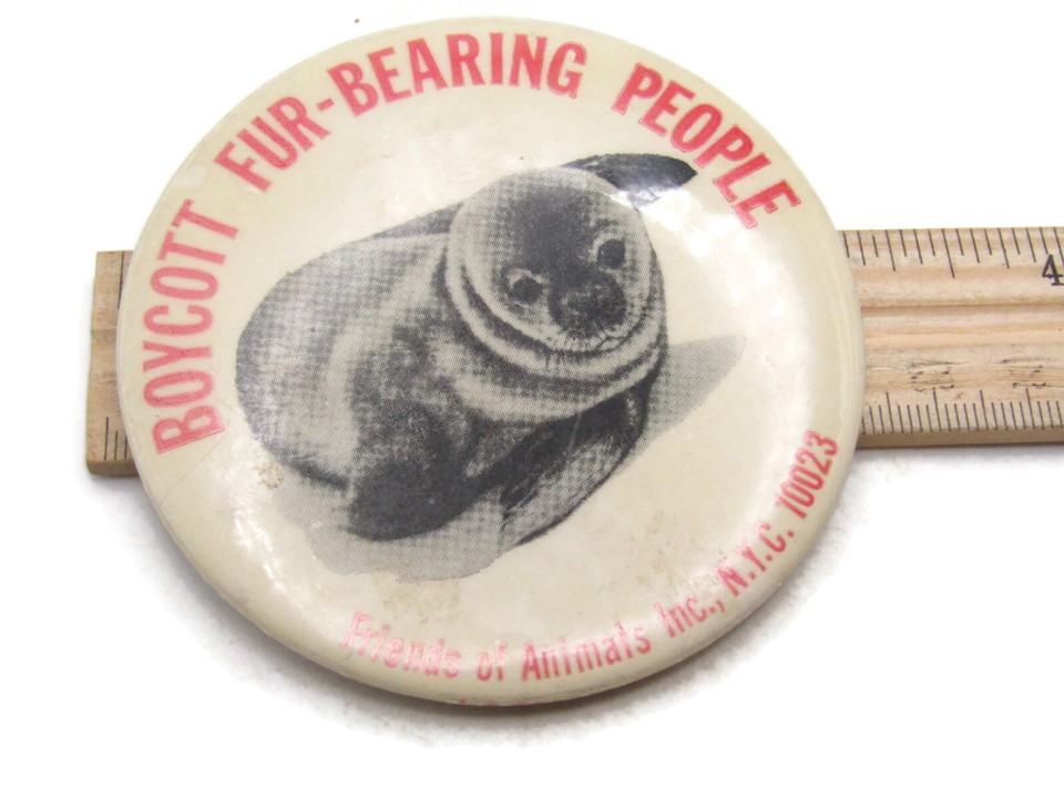 Friends OF Animals Inc. NYC Button Boycott Fur-Bearing People | eBay UK
