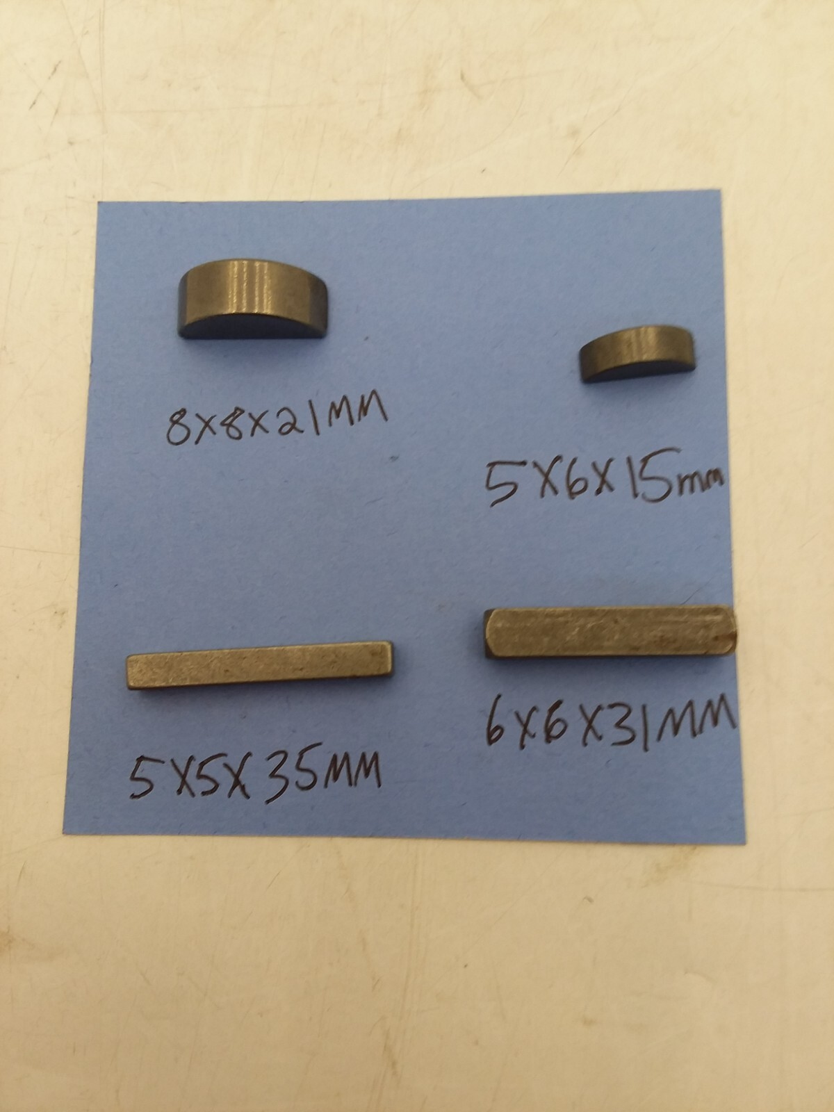 ASSORTED METRIC KEYWAYS SIZES 5X5X35MM 6X6X31MM 8X8X21MM 5X6X15MM NNB ...