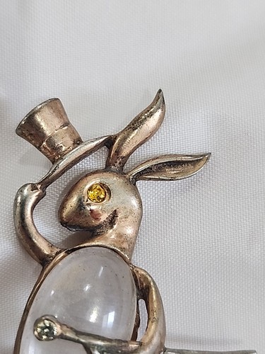 Sterling Rabbit Norma Jelly Belly Gold Over Silver Vermeil 2 1/4" Top ...