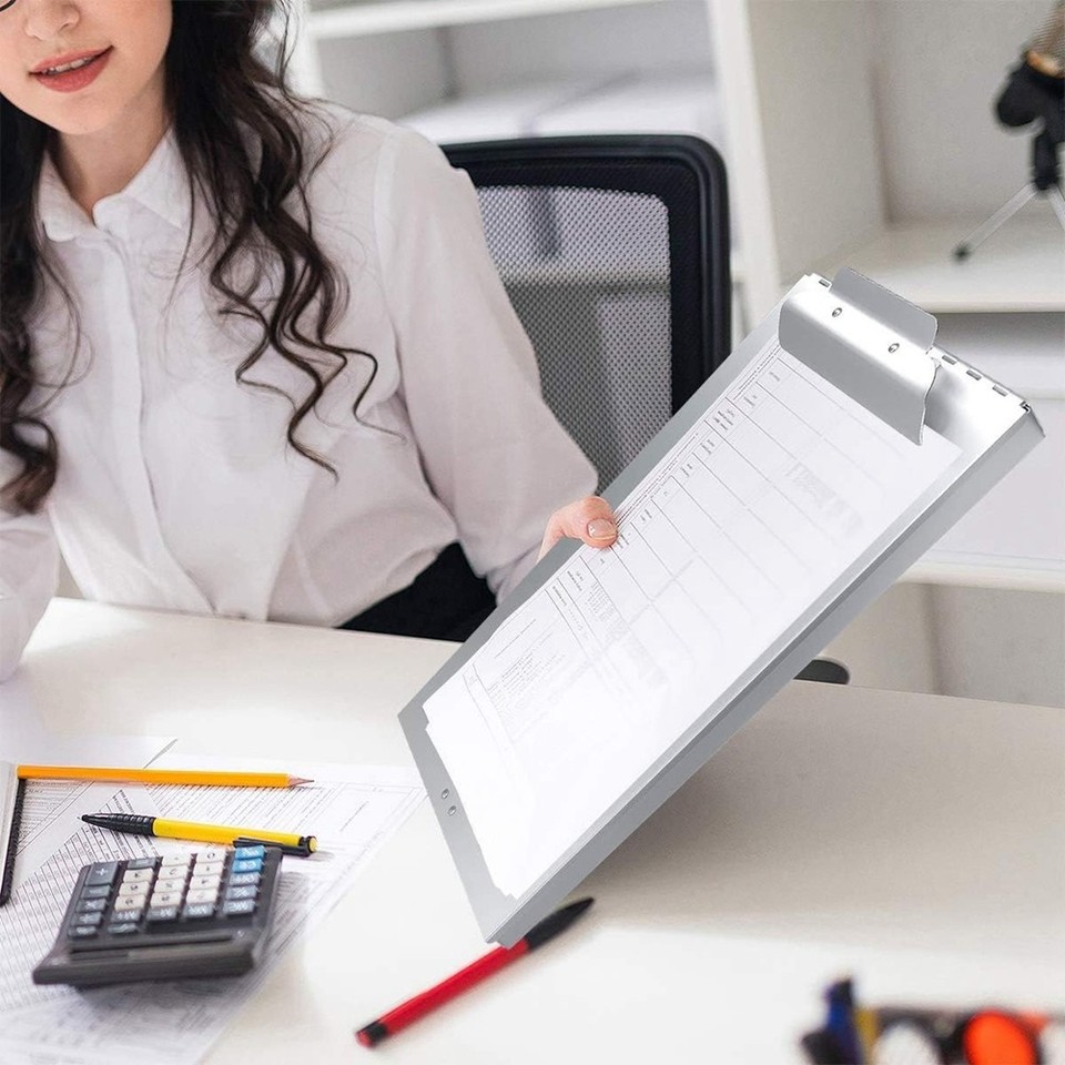 2X(Metal Clipboard with Storage, Silver Dual Layer Clipboard ...