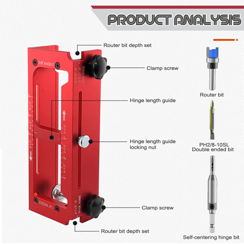 For Residential Doors Door Hinge Locator Precision-fit Tool Fast Setup ...