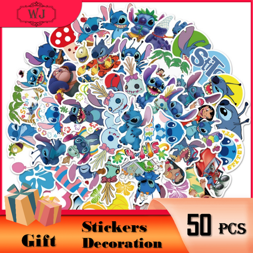 50pcs Stitch 2 Kids Cartoon Decal Vinyl Stickers Waterproof Skateboard ...