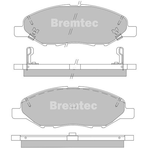 Bremtec FRONT ECE R90 Approved Heavy-Duty Brake Pads BT1960PRO (DB1819 ...