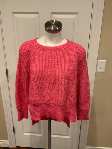 French Connection Pink Rib Knit Crew Neck Sweater, Size Small | eBay