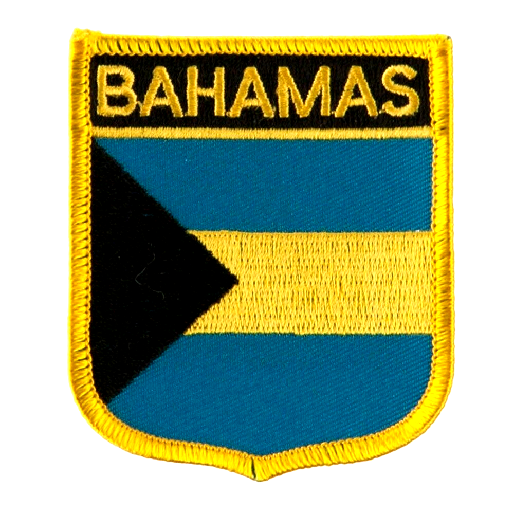 BAHAMAS SHIELD FLAG EMBROIDERED PATCH - IRON-ON - NEW APPROX 2.5 x 2.75 ...