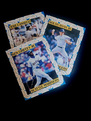 1991 Duo-Tang MLB Folders-Lot of 3-Ken Griffey Jr./Nolan Ryan Jr./Jose ...