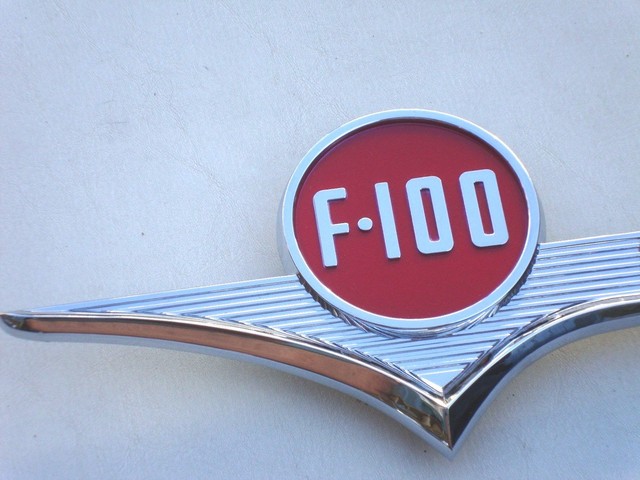 1956 56 Ford Truck Hood Chrome F100 Emblem Pair for sale online | eBay