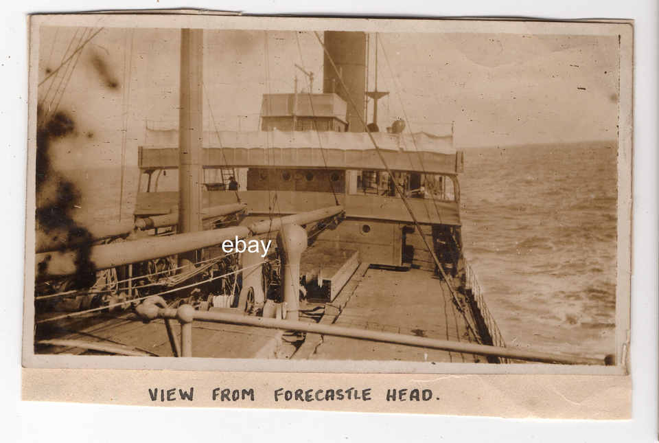 Photo Postcard - Crew of S.S. WOODFIELD 1920 Grain carrying Ship +4 ...