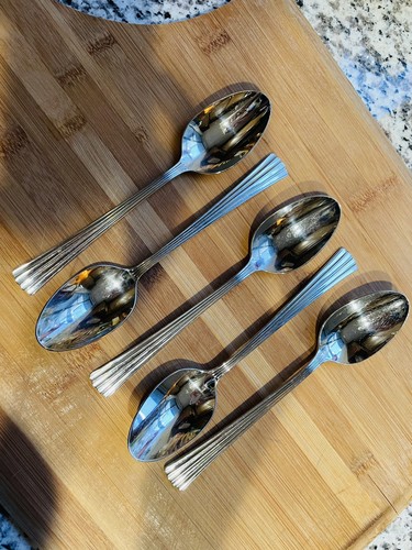 Waterford Covington 5 Large Spoons Scalloped Ridges 18/10 Stainless ...