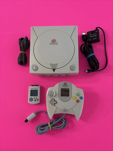 Sega Dreamcast HKT-3020 Bundle 1 OEM Controller, 1 OEM VMU, All cords ...