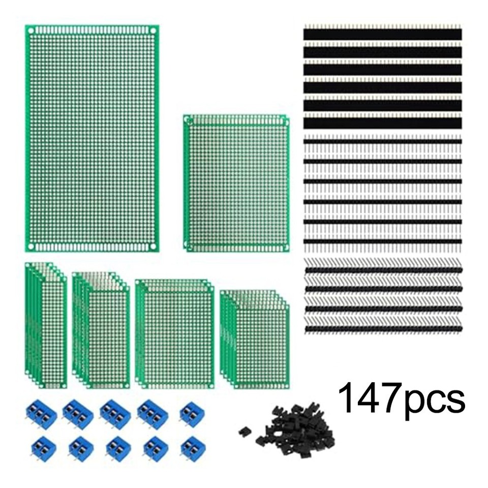 PCB Circuit Board Kit 147 Pieces with Multiple Sizes for Electronic ...