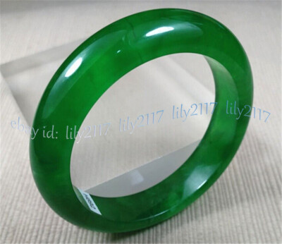 Real Natural Green Jade Jadeite Gemstone Bangle Bracelet Jewelry Amulet ...