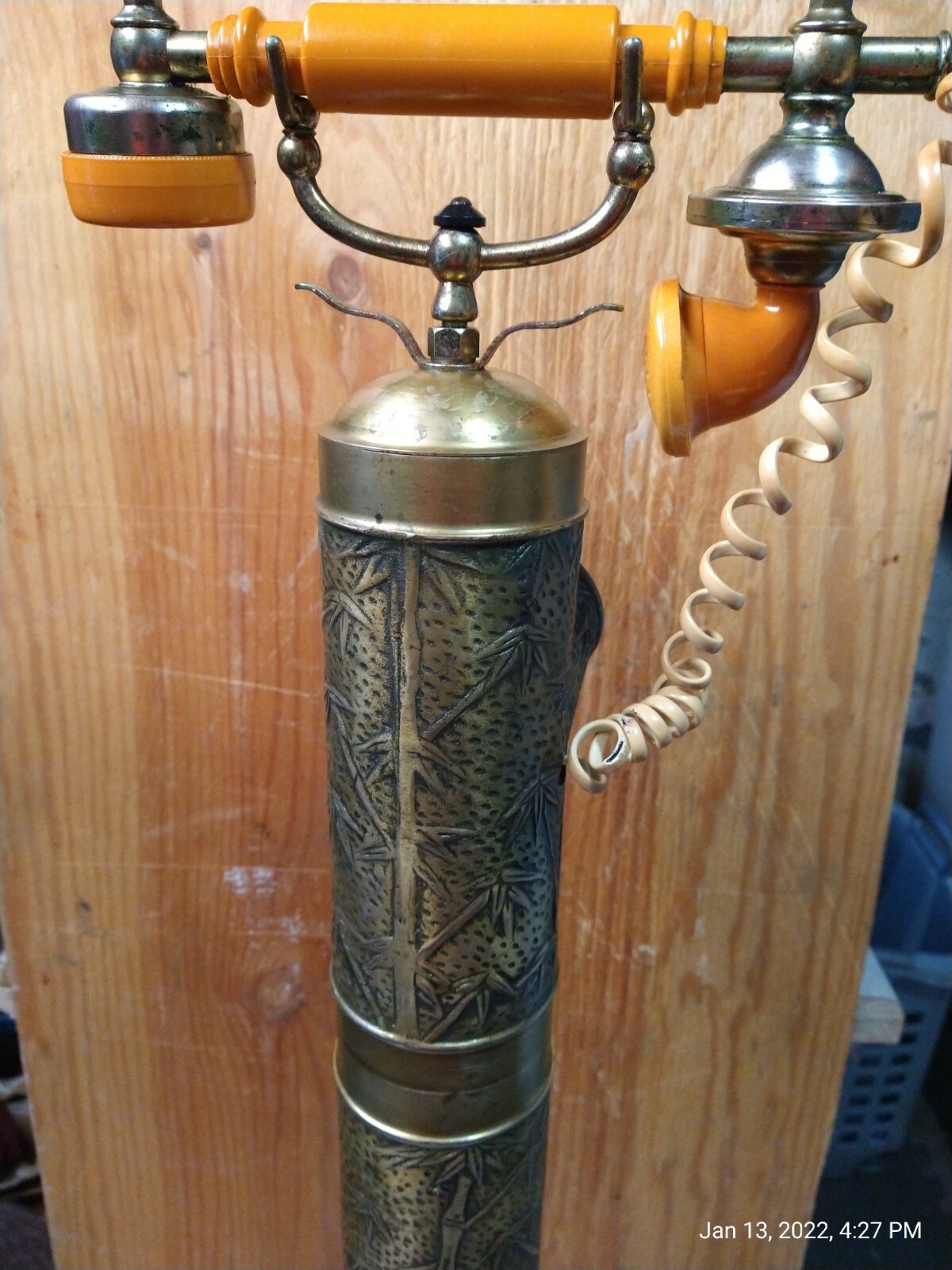 Antique Brass 1960 Floor Standing Telephone Push Button Retro Decor ...