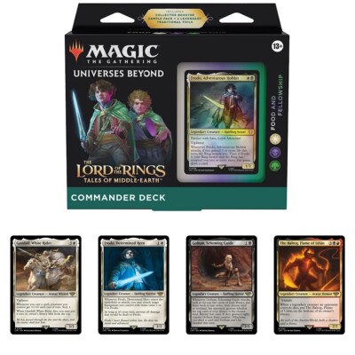 MTG Magic The Gathering LOTR Food and Fellowship Commander Deck + PROMO ...